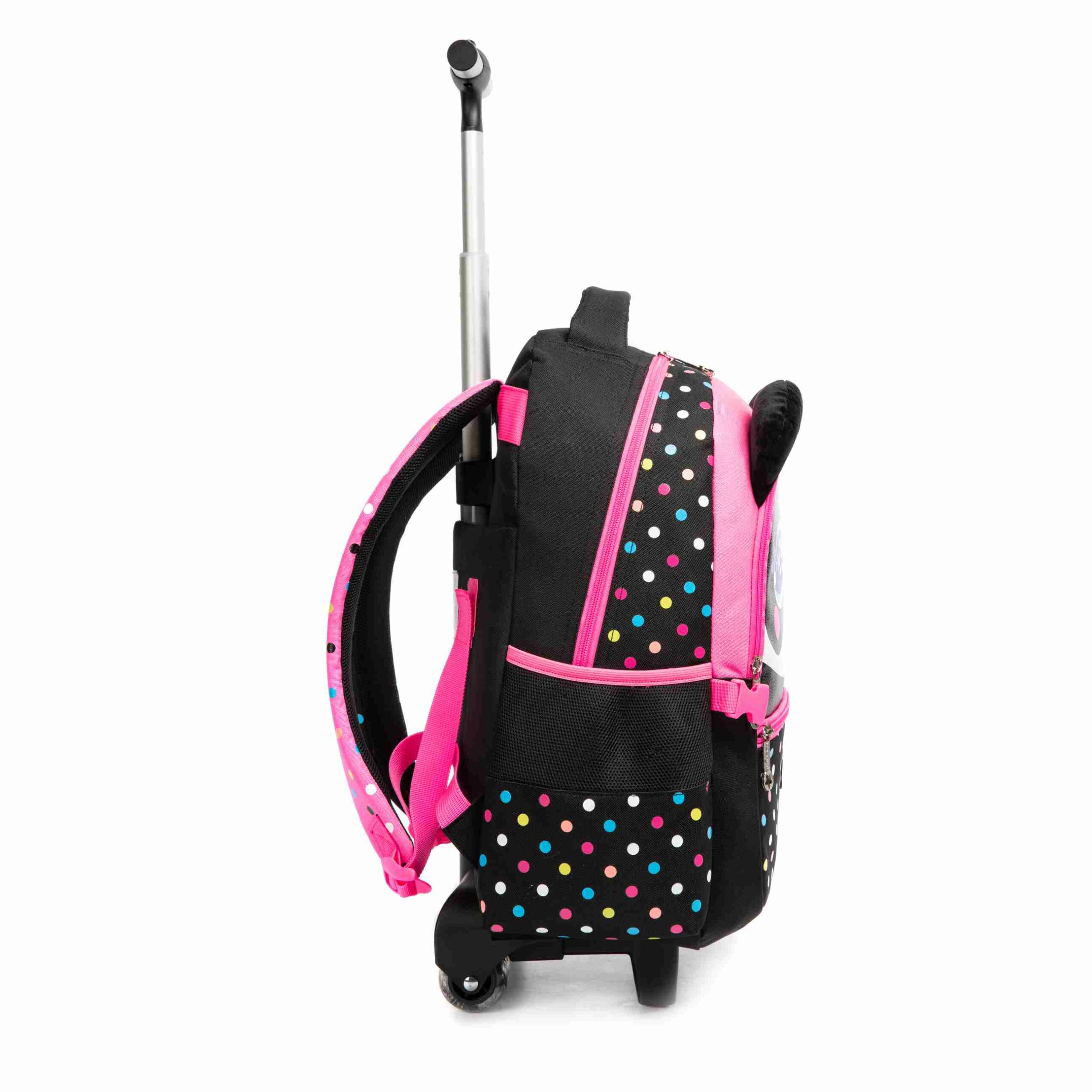 13701T-3 Panda Rolling Backpack for Girls Kids Backpack with Wheels ...
