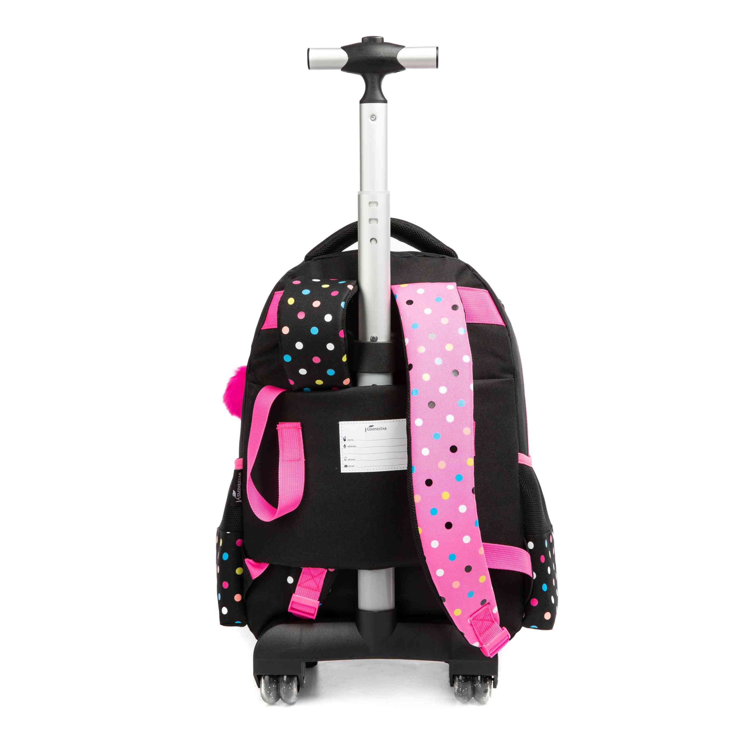 13701T-3 Panda Rolling Backpack for Girls Kids Backpack with Wheels ...